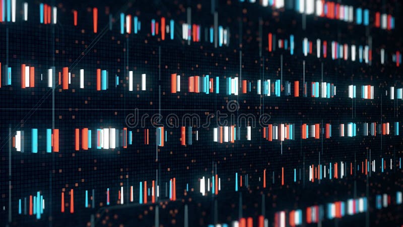 3D Electronic Background with Moving Neon Stripes. Animation Stock ...