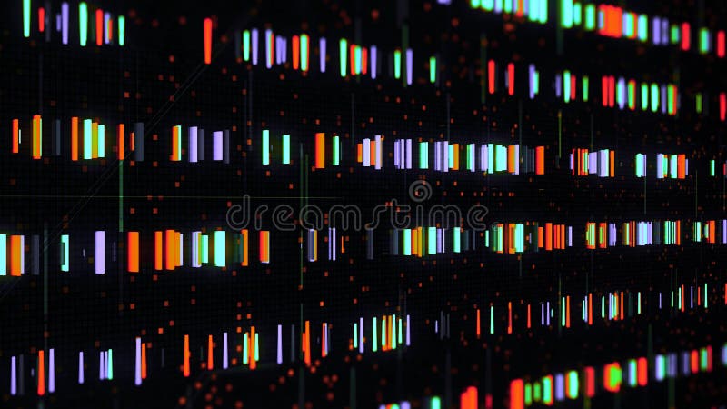 3D Electronic Background with Moving Neon Stripes. Animation Stock ...