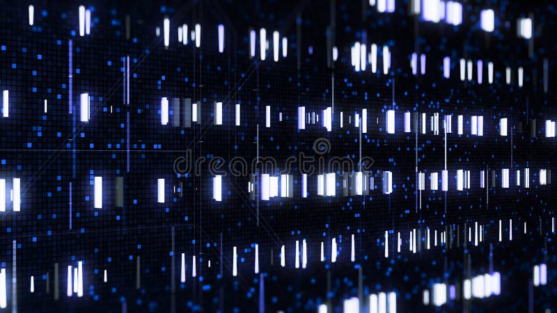 3D Electronic Background with Moving Neon Stripes. Animation Stock ...