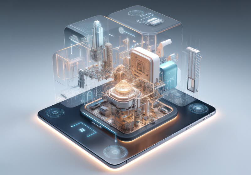 3D Electronic City Planning Model Via Tablet Simulation Stock ...