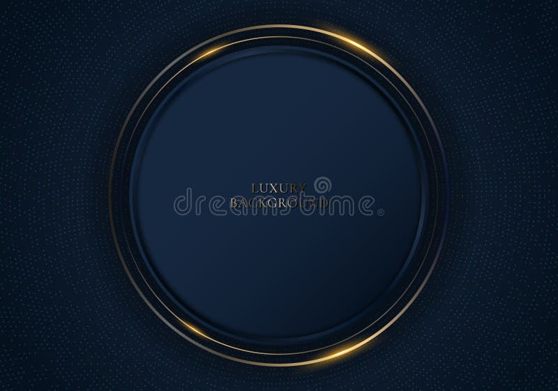 3D Elegant Blue Metallic and Golden Border Circles Badge with Particles ...