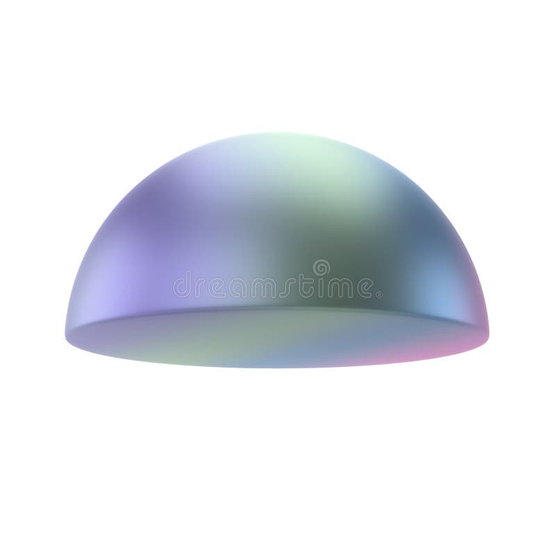 3d Element Semisphere Metal Geometric Shape. Realistic Glossy Turquoise ...