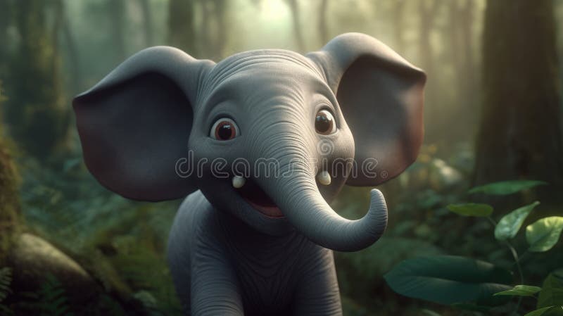 3d Elephant Cartoon Illustration Stock Photo - Image of mammal ...