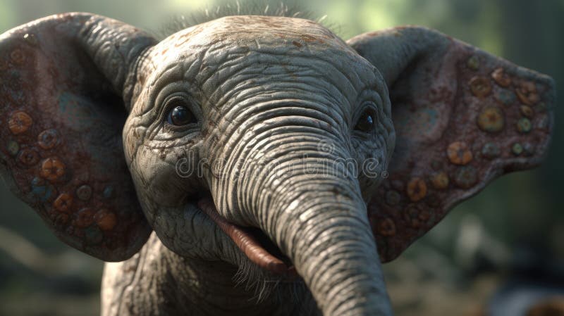 3d Elephant Cartoon Illustration Stock Photo - Image of mammal ...
