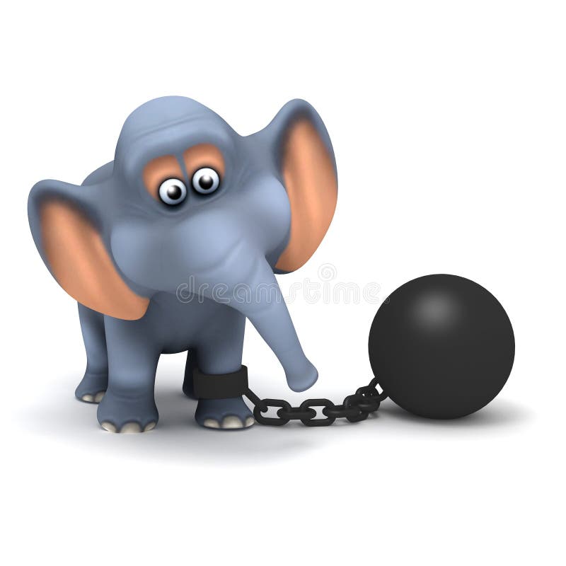 3d Elephant convict stock vector. Illustration of trunk - 39690226