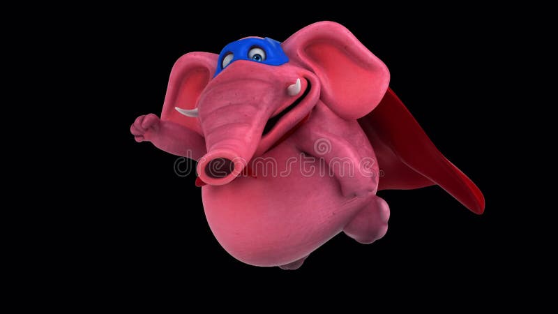 3D Elephant Superhero Flying (with Alpha Channel Included Stock Footage ...