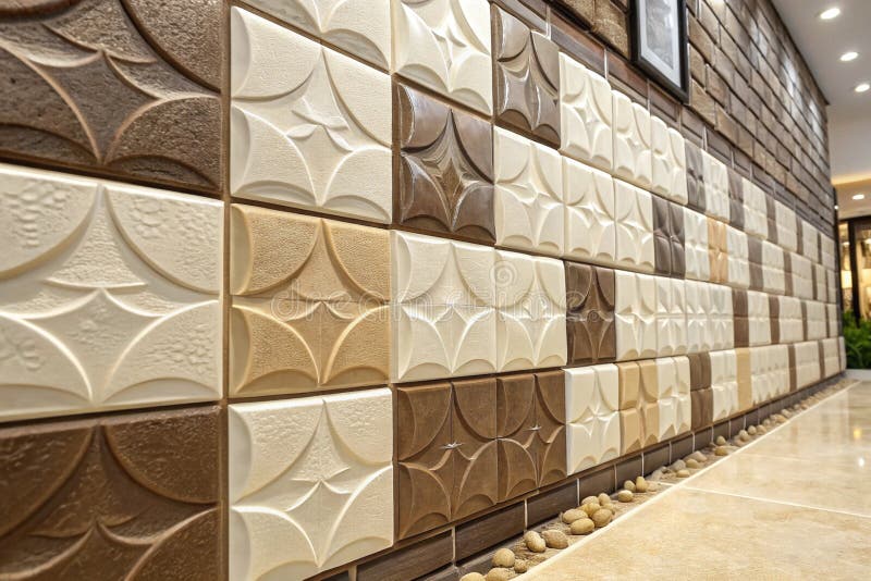3D Elevation Wall Tiles Design with Ceramic Texture Stock Illustration ...