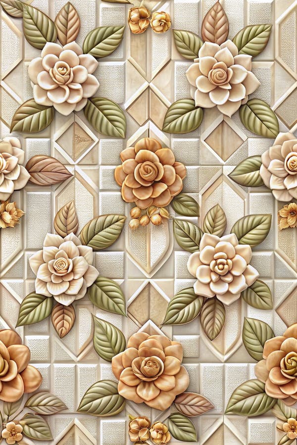 3D Elevation Wall Tiles Design Stock Illustration - Illustration of ...