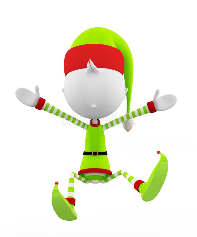 3d Elves with jump pose stock illustration. Illustration of jump - 47210960
