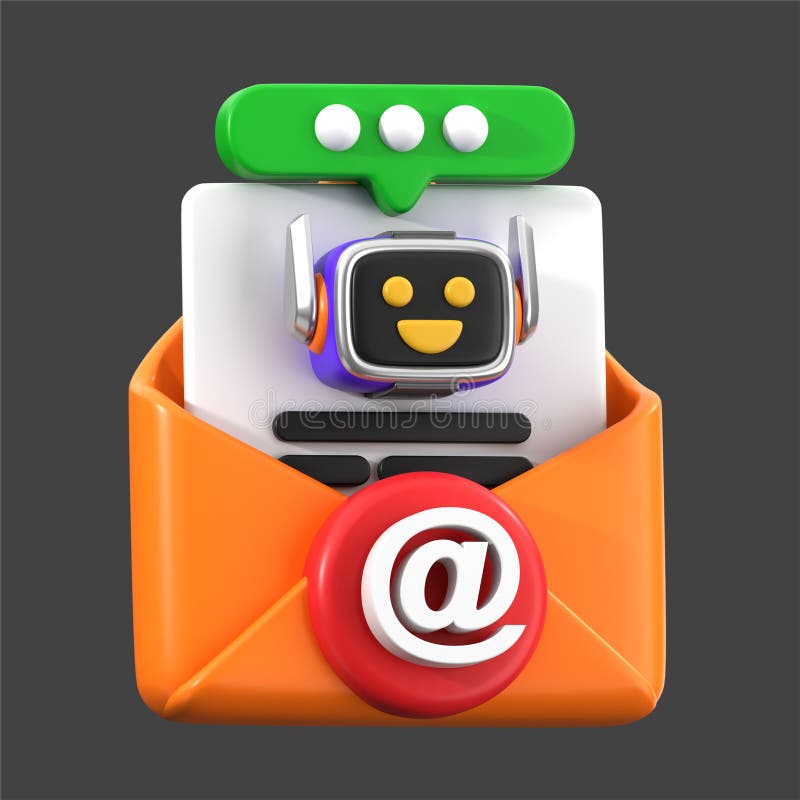 3D Email Automation stock illustration. Illustration of communication ...