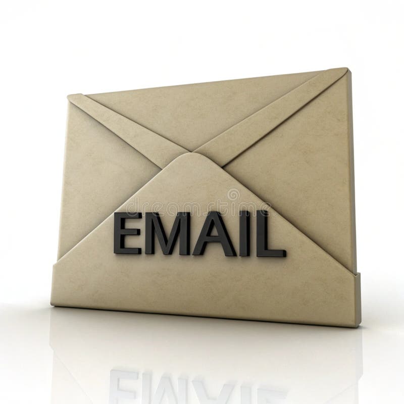 3D Email Icon on Transparent Background Stock Illustration ...