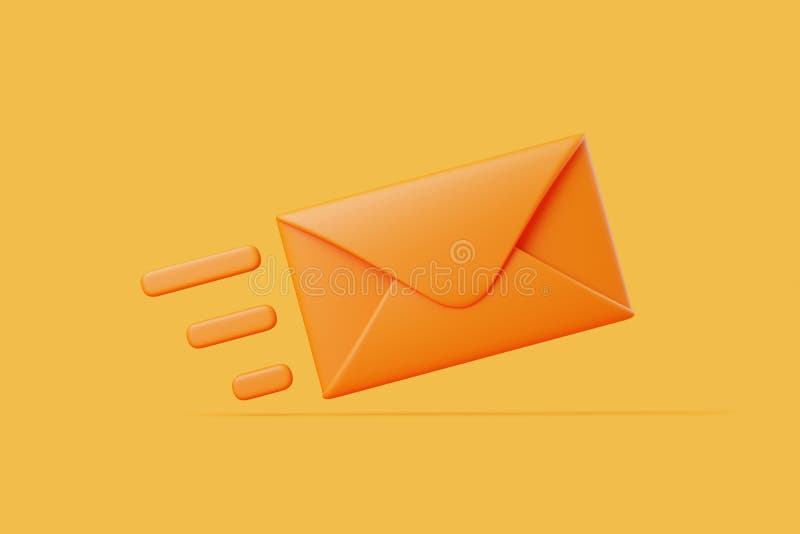3D Email Icon with Motion Lines Stock Illustration - Illustration of ...