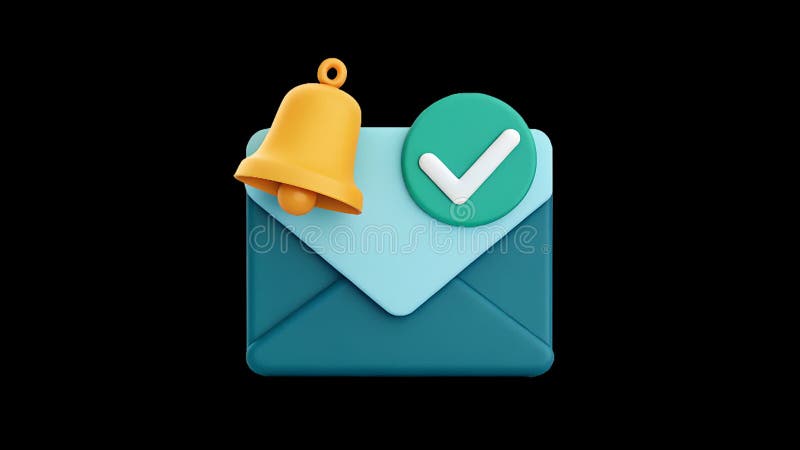 3d Email Notification Icon Transparent Animation Stock Footage - Video ...