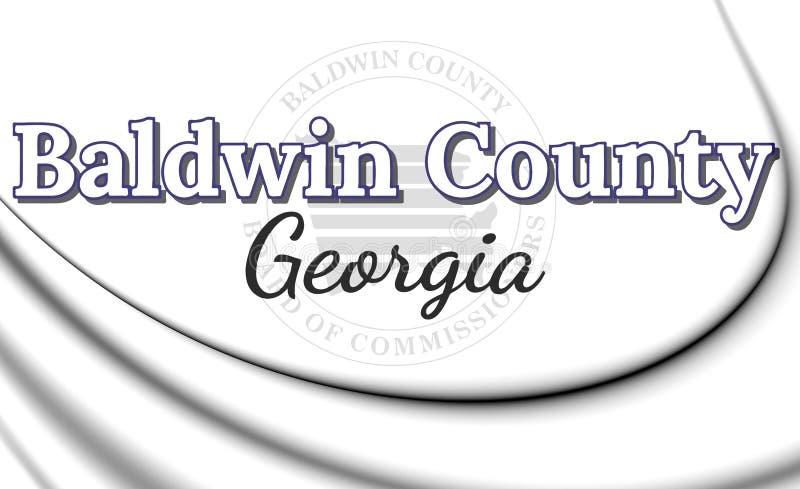 Emblem of Baldwin County Georgia State, USA. 3D Illustration Stock ...