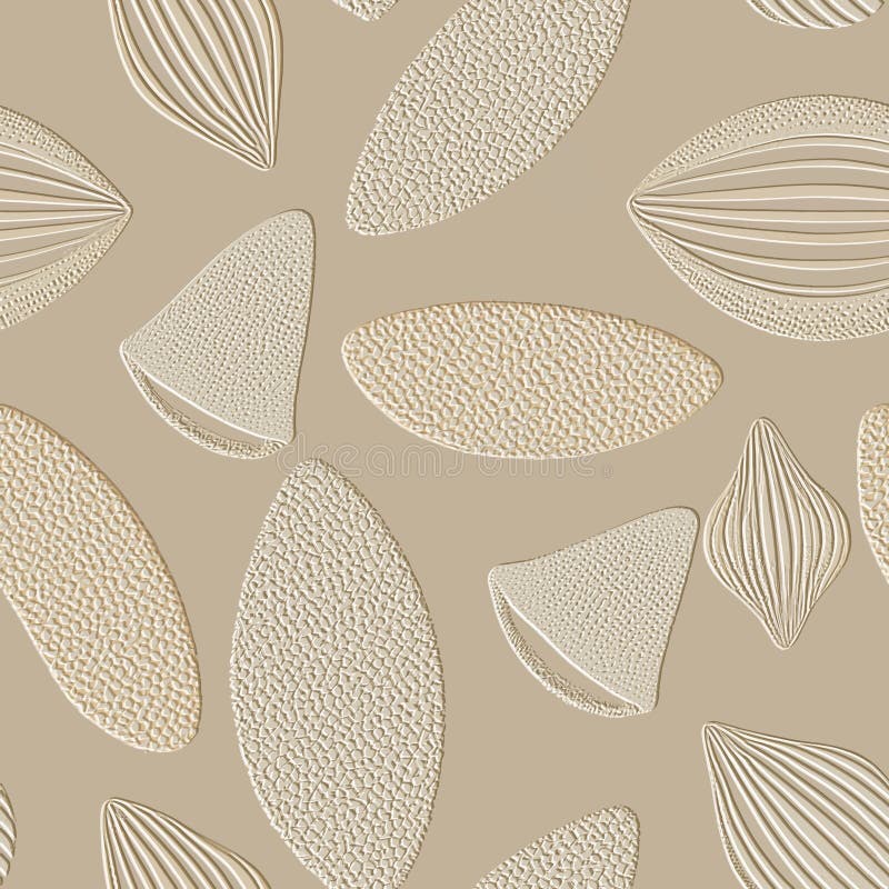 3d Emboss Grunge Textured Dotted Abstract Shells Seamless Pattern ...