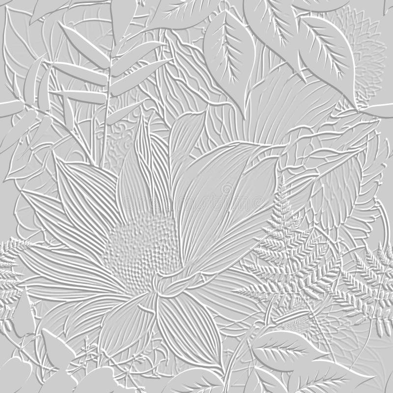 Floral Pattern Relief White Paper Stock Illustrations – 640 Floral ...