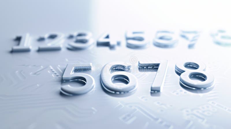 3D Embossed Numbers on a Futuristic Circuit Board Stock Image - Image ...