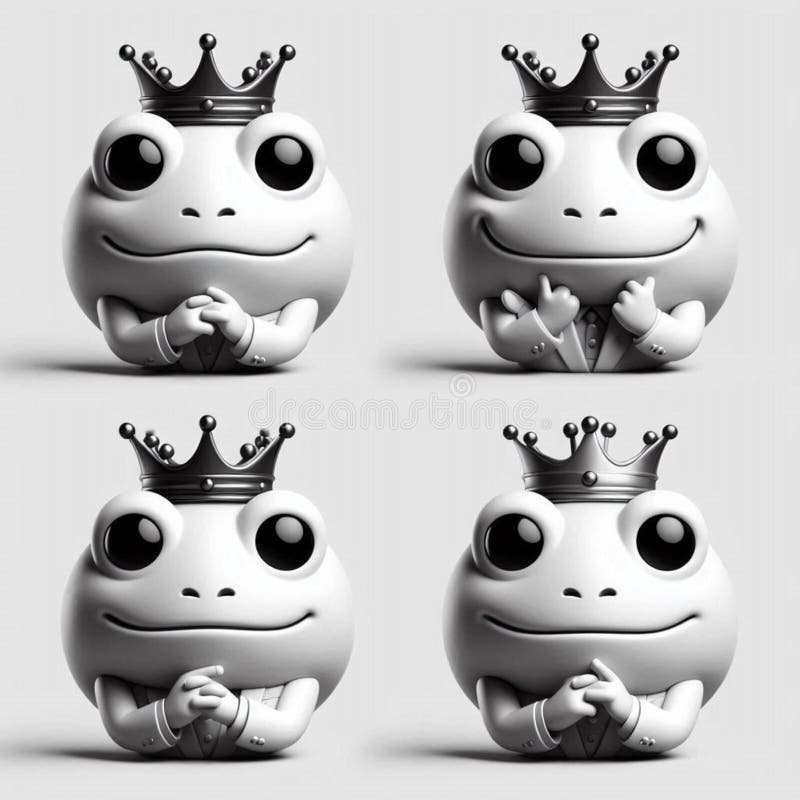 3D Emoji Frog King, Ilustrations & Clipart Generative AI. Stock ...