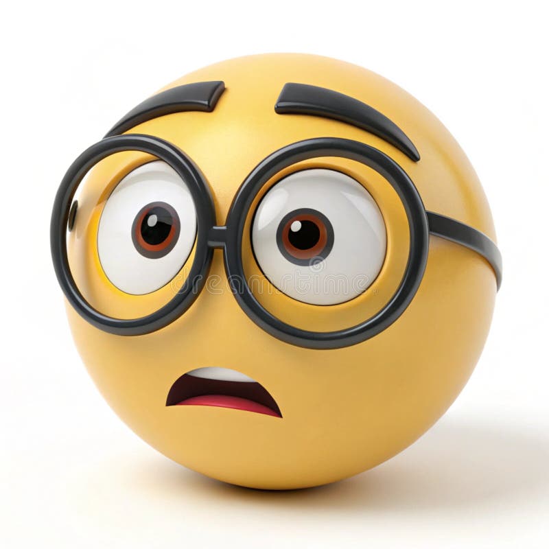 3D Emoji Nerd Face Isolated on Transparent Background Stock ...