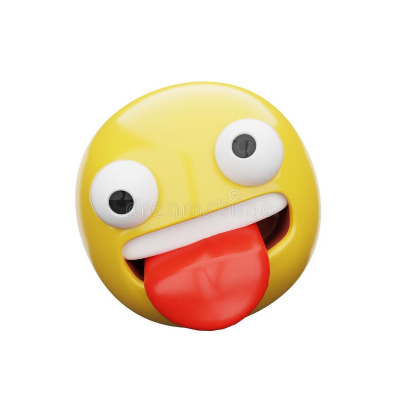 3d emoji Zany Face stock illustration. Illustration of laugh - 247822181