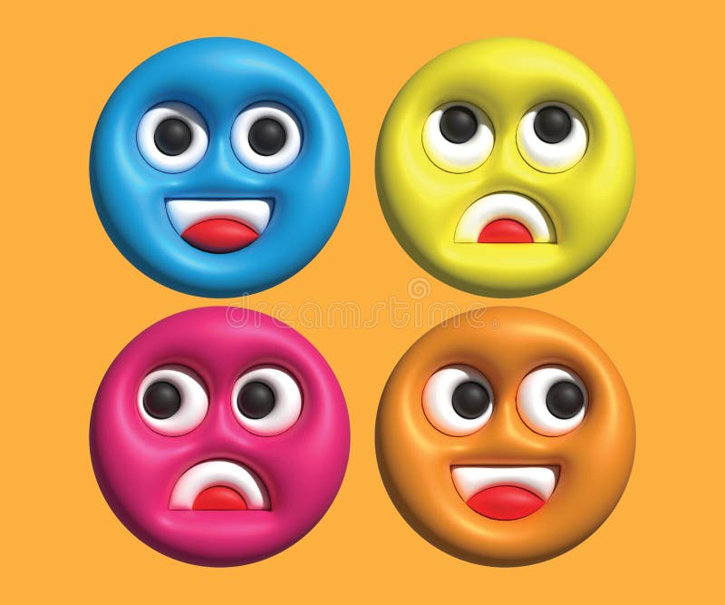 3D Emoticon 4 item stock vector. Illustration of fresh - 275101559