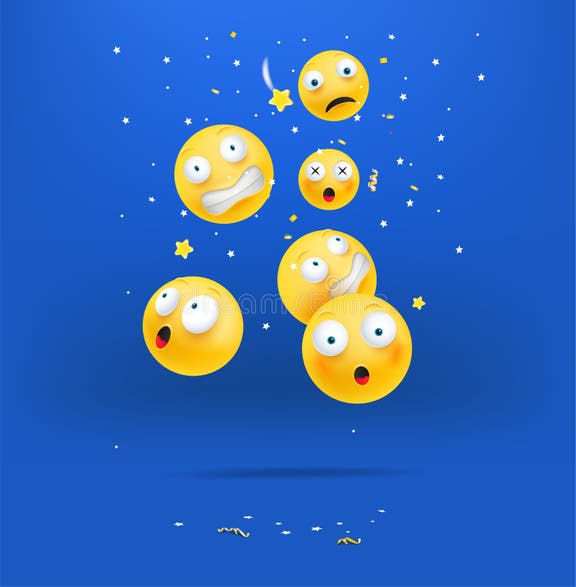 3D Emoticons Falling Down Vector Stock Vector - Illustration of feeling ...