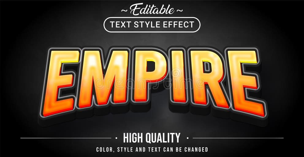 3D Empire Theme Text Effect - Editable Text Effect Stock Vector ...