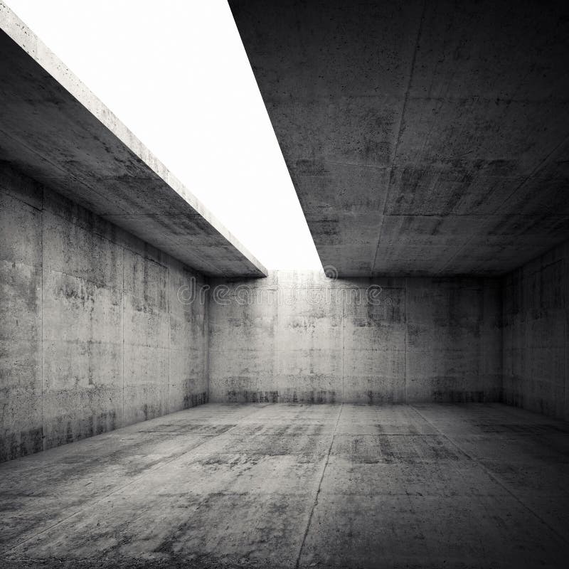 3d Empty Concrete Room Interior with Empty White Opening Stock ...