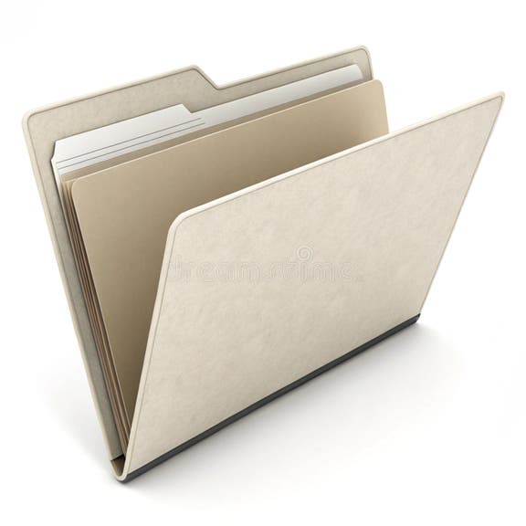 3D Empty Folder Isolated on White Background Stock Illustration ...