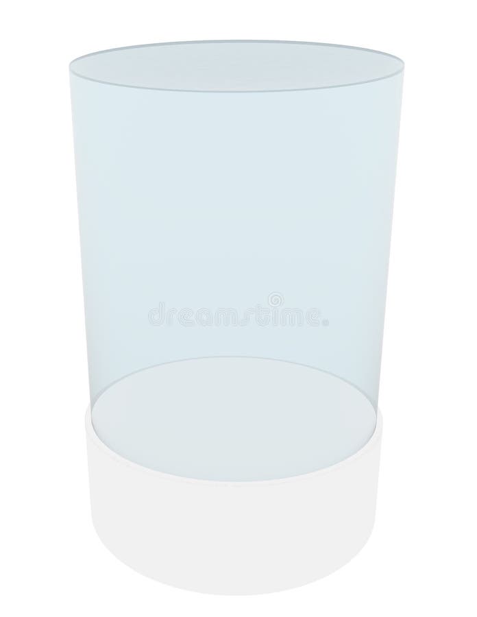 3D Empty Glass Cylinder for Exhibit Stock Image - Image of isolated ...