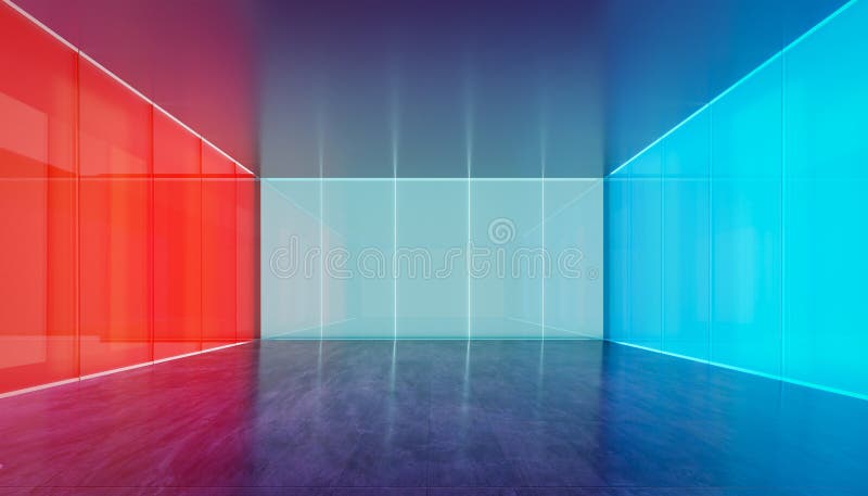 3D Empty Modern Multiple Purpose Room Space with Colored Gradient ...