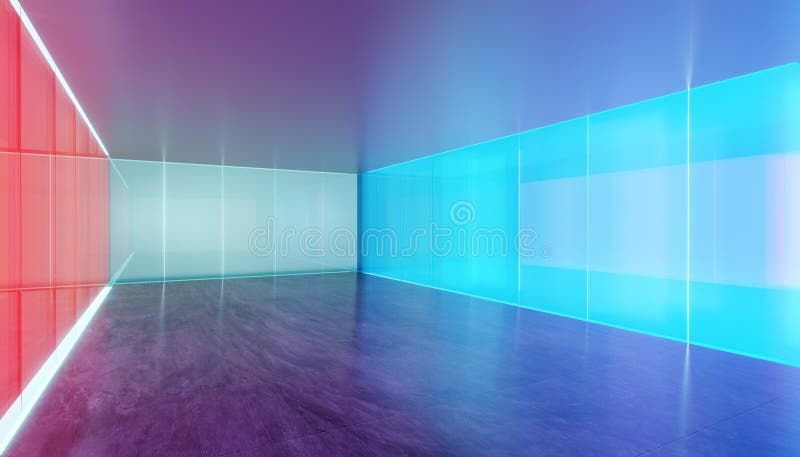 3D Empty Modern Multiple Purpose Room Space with Colored Gradient ...