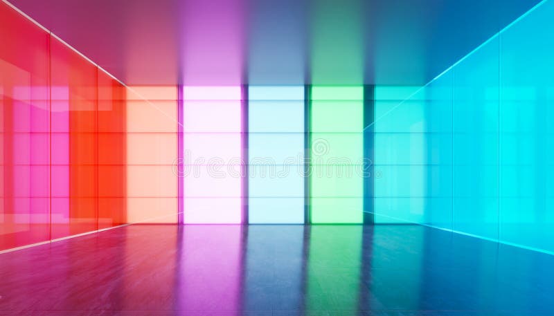 3D Empty Modern Multiple Purpose Room Space with Colored Gradient ...