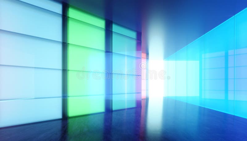 3D Empty Modern Multiple Purpose Room Space with Colored Gradient ...