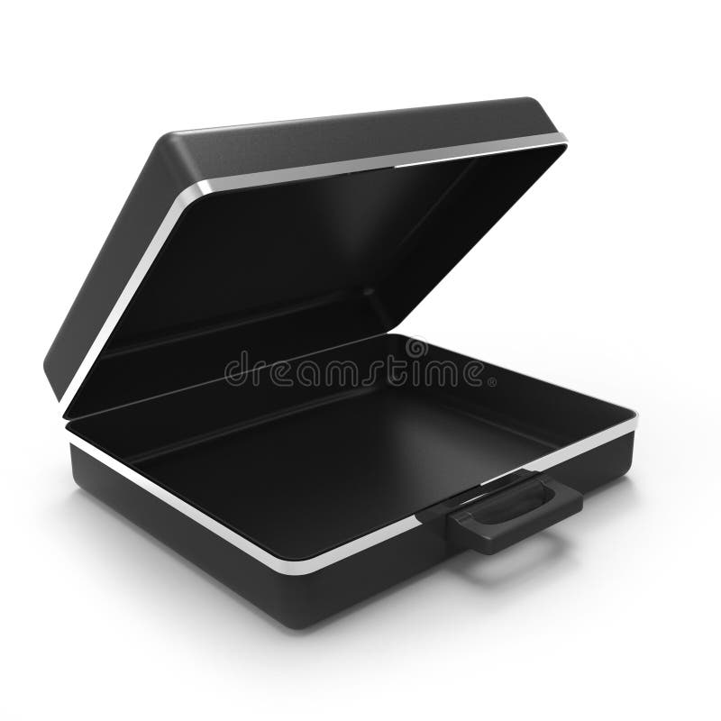 3d Empty open briefcase stock illustration. Illustration of briefcase ...
