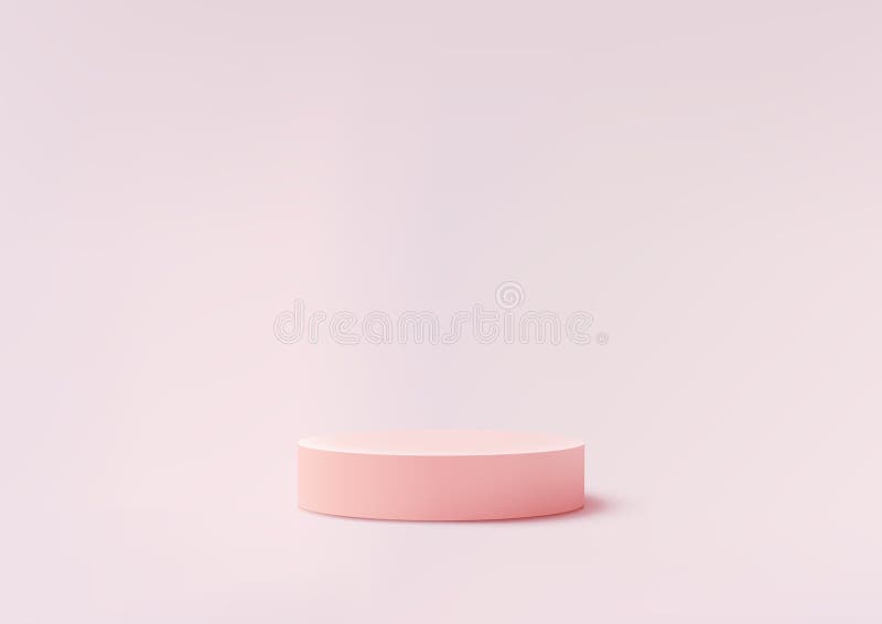 3D Empty Pastel Pink Podium on Soft Pink Background, Product Display Scene for Product Placement ...