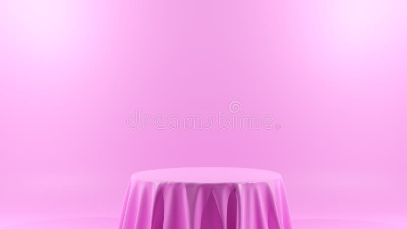 3D Empty Pink Background with a Table for Your Product. Stock ...