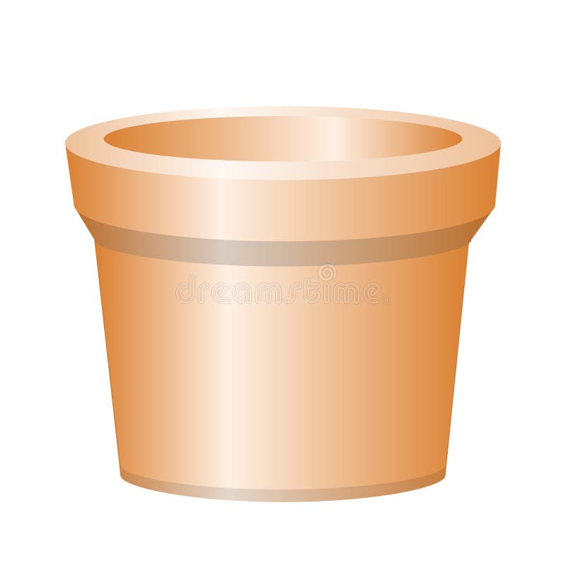 3D Empty Plant Pot Cartoon Illustration Stock Vector - Illustration of ...