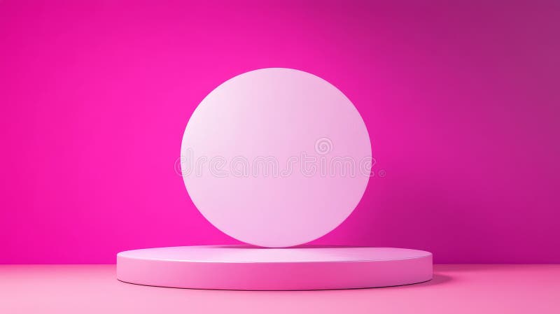 3D Empty Podium with Dramatic Lighting on Pink Background a ...