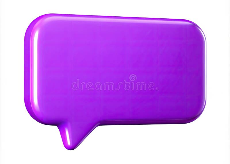 3D Empty Purple Speech Bubble PNG Volumetric Dialogue Box for Graphic ...