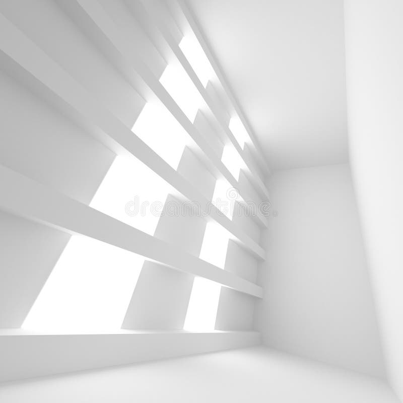 3d Empty Room Interior with Light Windows Stock Illustration ...