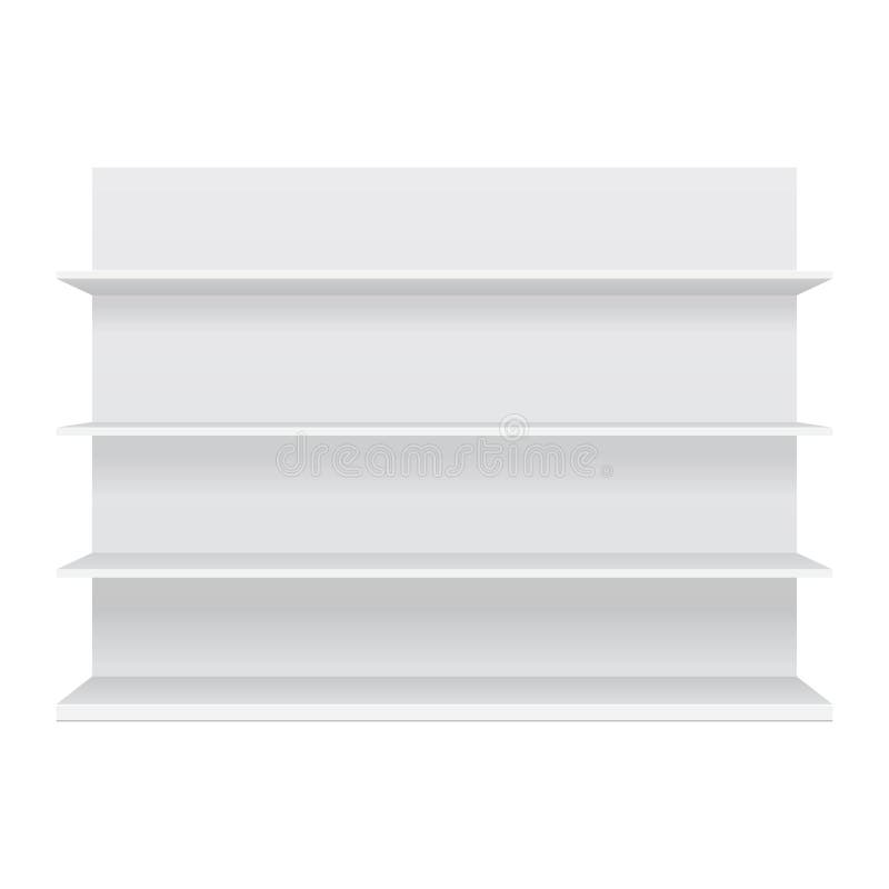3d Empty Showcase Display with Retail Shelves. Mock Up Stock Vector ...