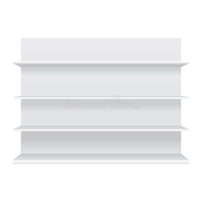 3d Empty Showcase Display with Retail Shelves. Mock Up Stock Vector ...