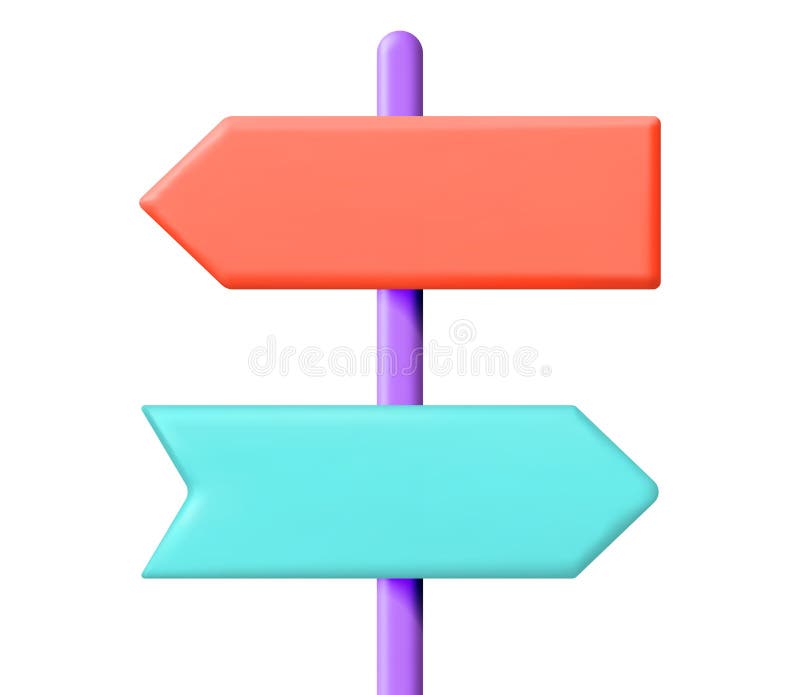 3D Empty Signpost with Directions Isolated Stock Vector - Illustration ...