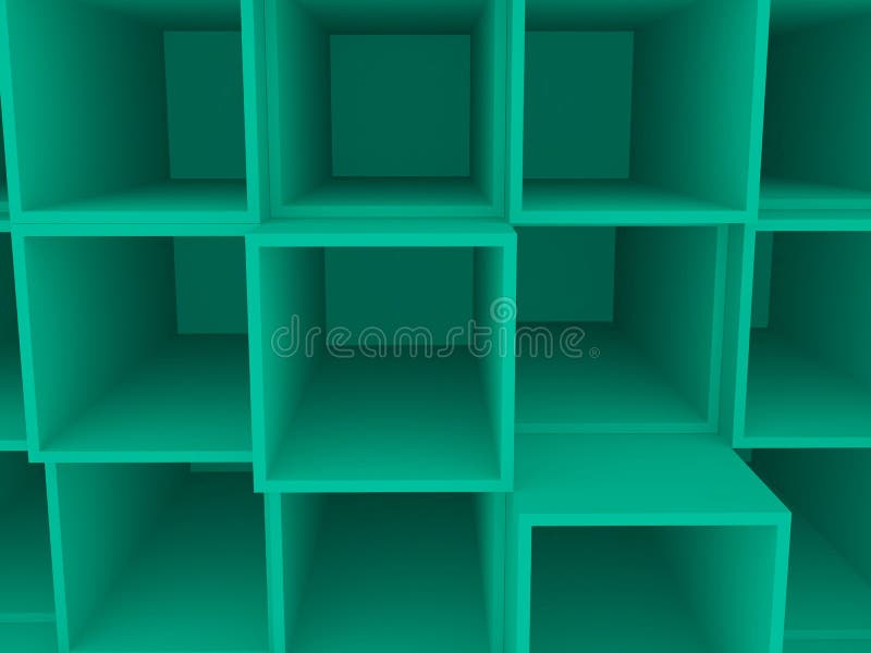 3d Empty Square Box Shelf, Background Stock Illustration - Illustration ...