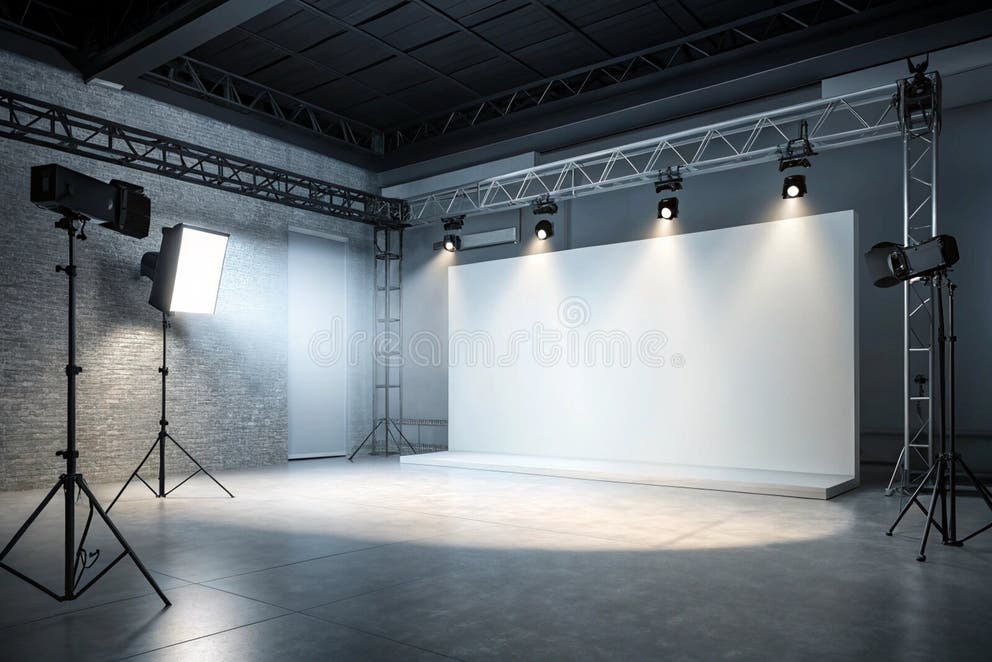 3D Empty Studio Abstract Background with Spotlight Effect Stock ...