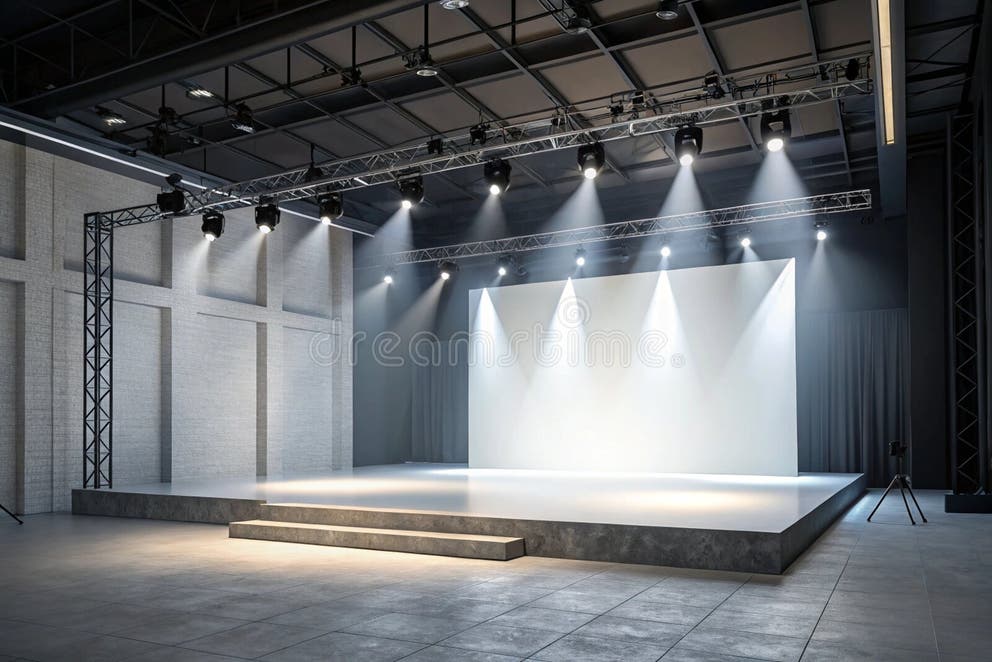 3D Empty Studio Abstract Background with Spotlight Effect Stock ...