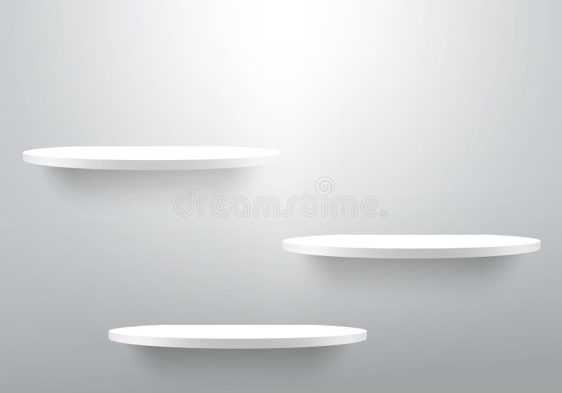 3D Empty White Shelf on Clean Wallpaper Background Stock Vector ...