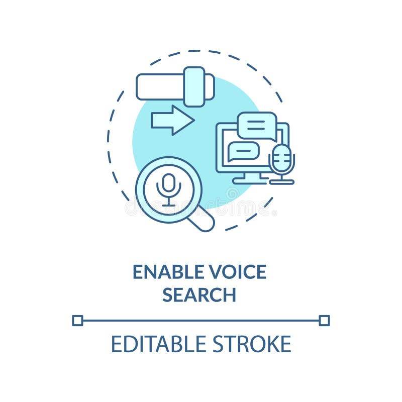 2D Enable Voice Search Thin Line Blue Icon Concept Stock Vector ...