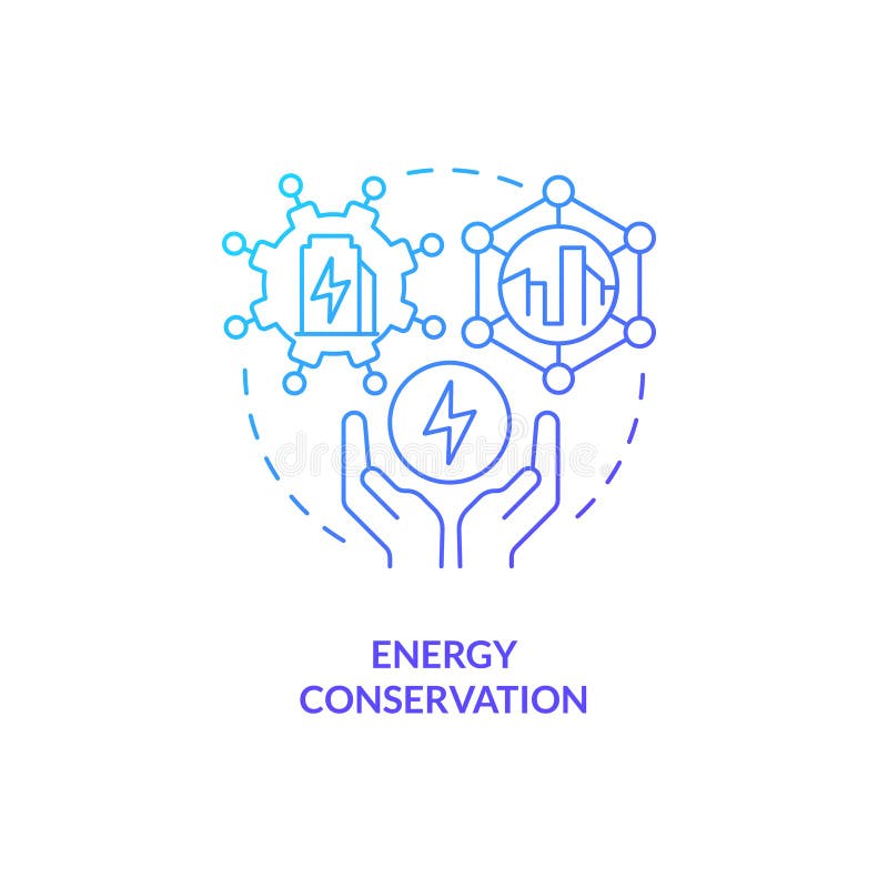 2D Energy Conservation Concept Icon Stock Vector - Illustration of ...